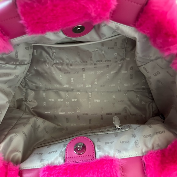 Dkny | Bags | Dkny Hot Pink Faux Fur Tote Bag | Poshmark